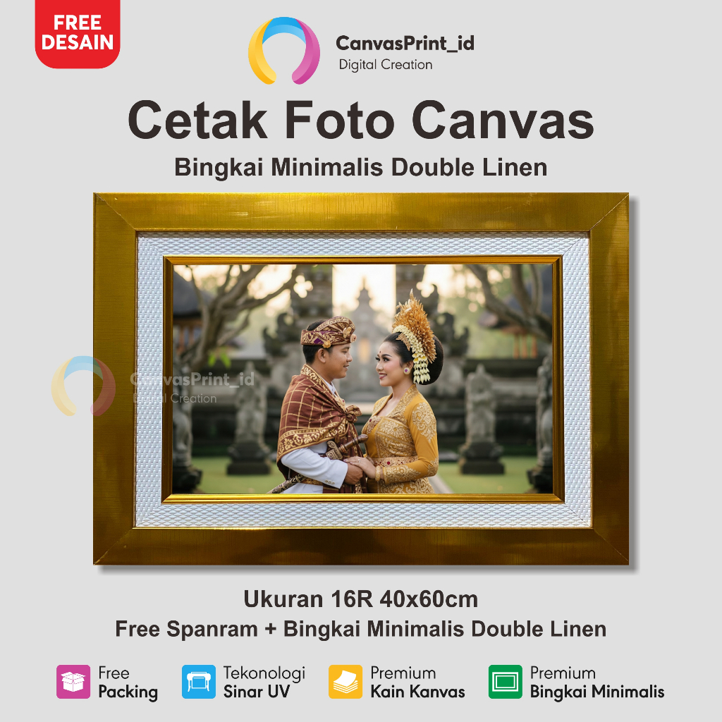 Jual Cetak Foto Kanvas 40x60cm 16R/Canvas Photo Print Include Frame ...