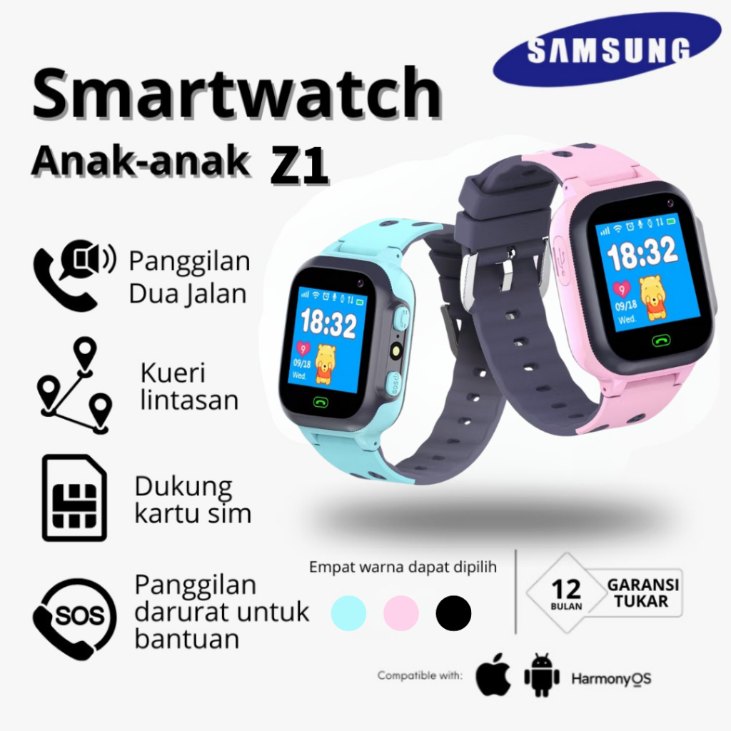Jual Samsung Smartwatch Kids Z1 X1 4G Jam Tangan Pintar Anak Ip67 GPS ...