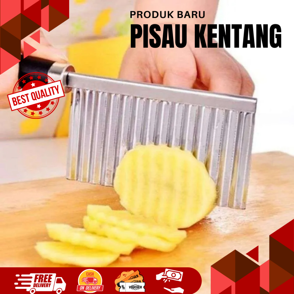 Jual Pisau Kentang Potong Model Gelombang Timun Wortel Kripik Wave ...