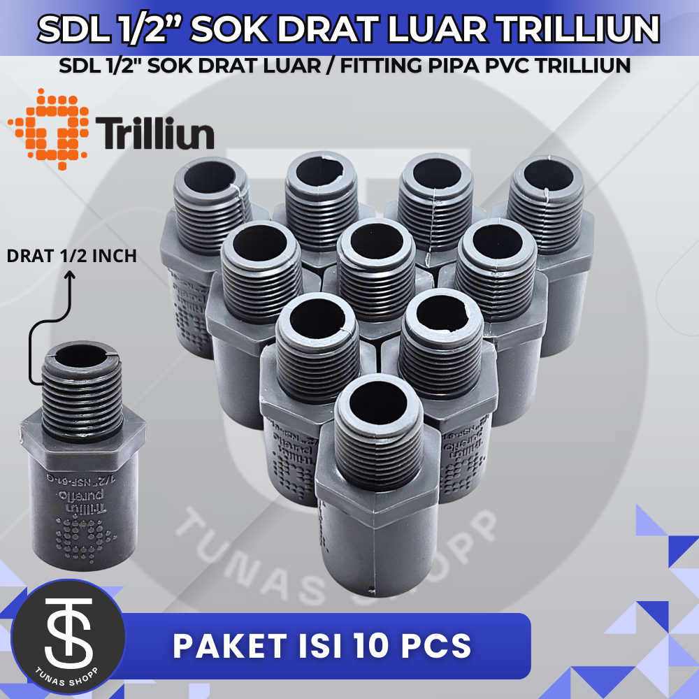 Jual PAKET ISI 10 PCS Sok Drat Luar 1/2" Trilliun / TS Valve Socket ...