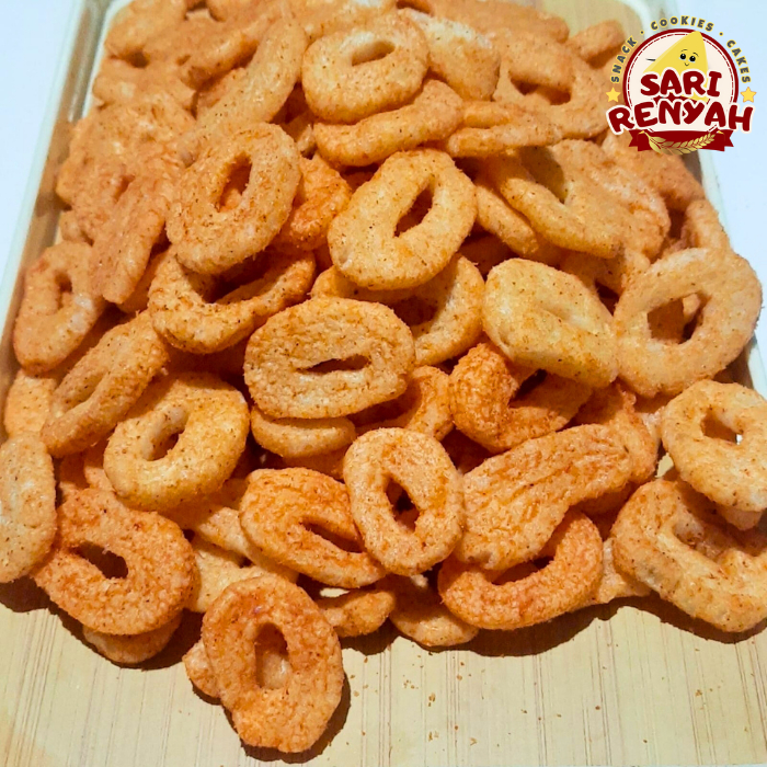 Jual Snack Ring Ikan Extra Pedas Gurih 250g / Kerupuk Ikan Cemilan ...
