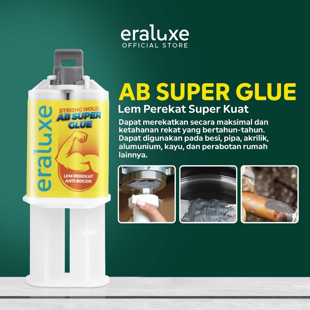 Jual Lem AB Super Glue Eraluxe Super Kuat Tahan Panas Perekat Besi ...