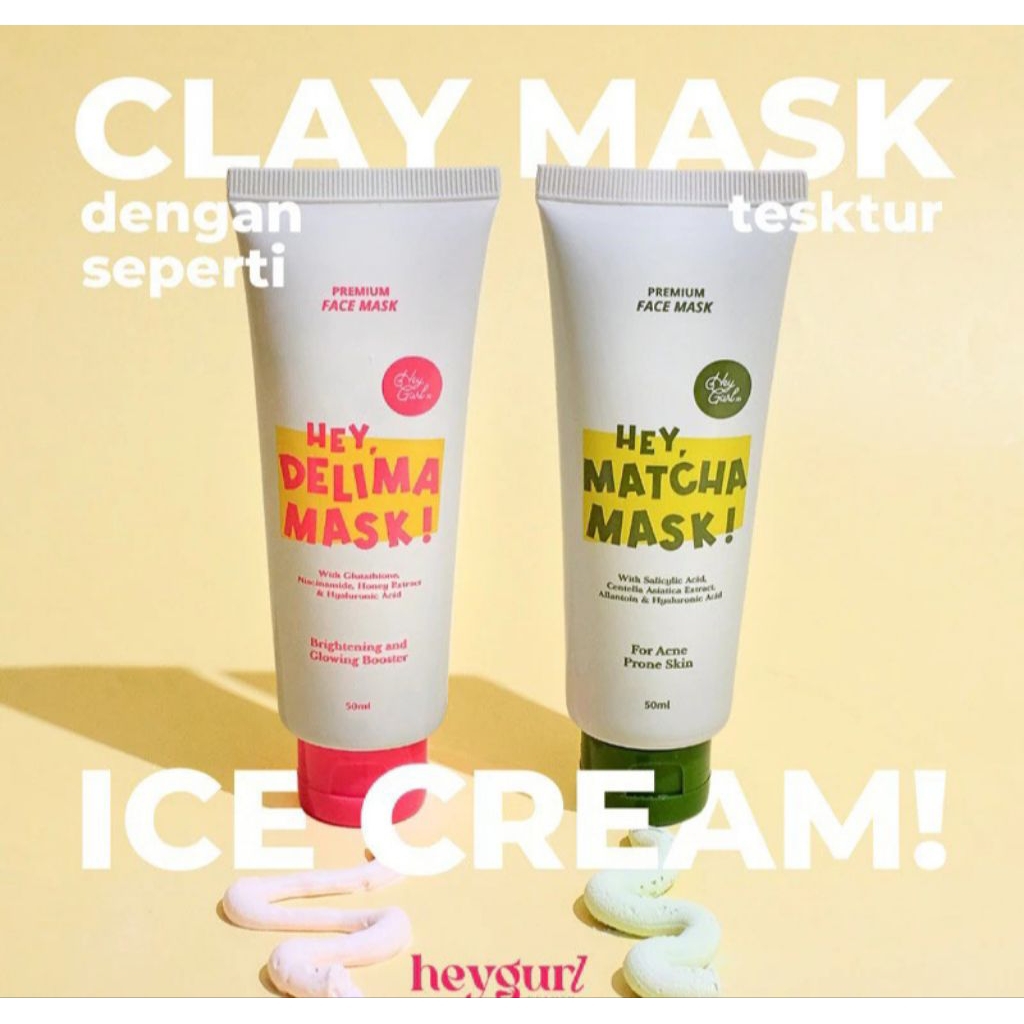 Jual hey gurl premium face mask delima & matcha 50ml | Shopee Indonesia