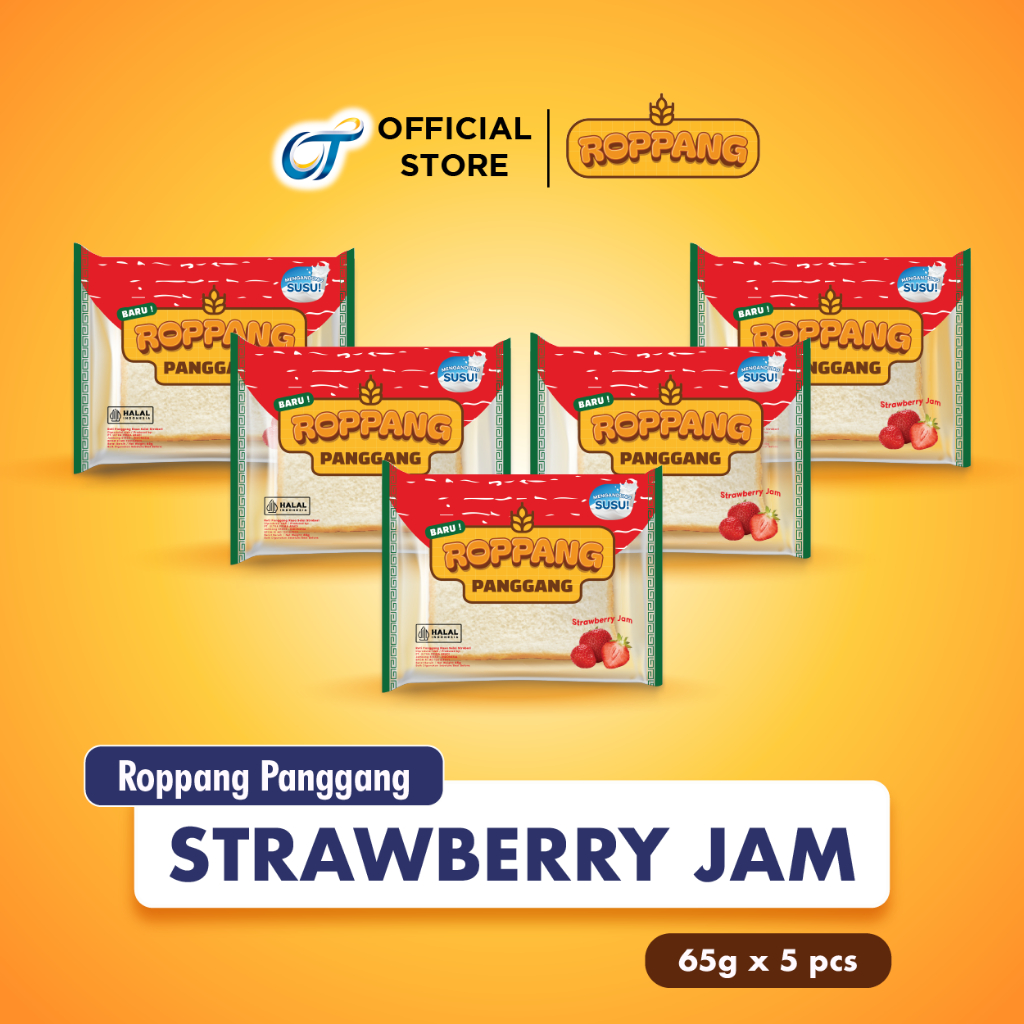Jual ROPPANG Panggang Rasa Strawberry Jam - [isi 5 Pcs] | Shopee Indonesia