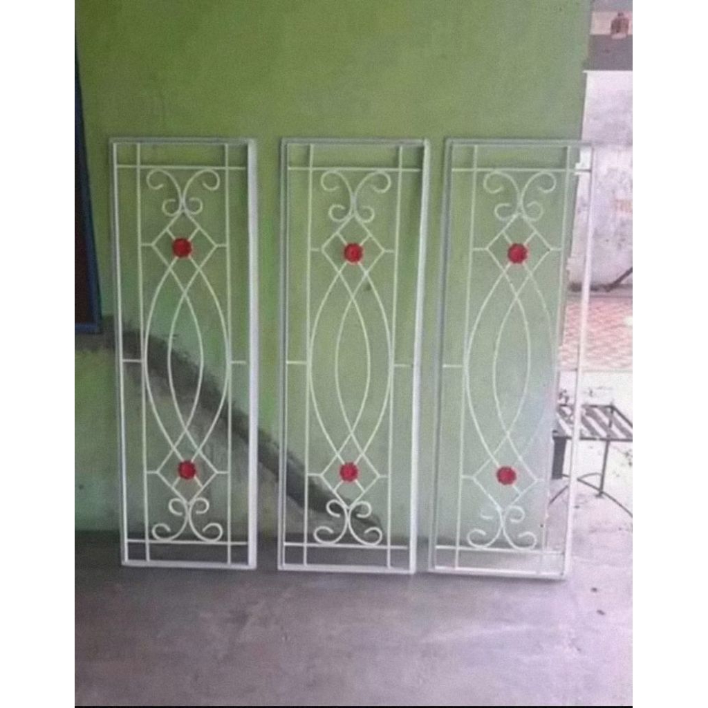 Jual teralis jendela minimalis motip bunga pengaman rumah ukuran 122×30 ...