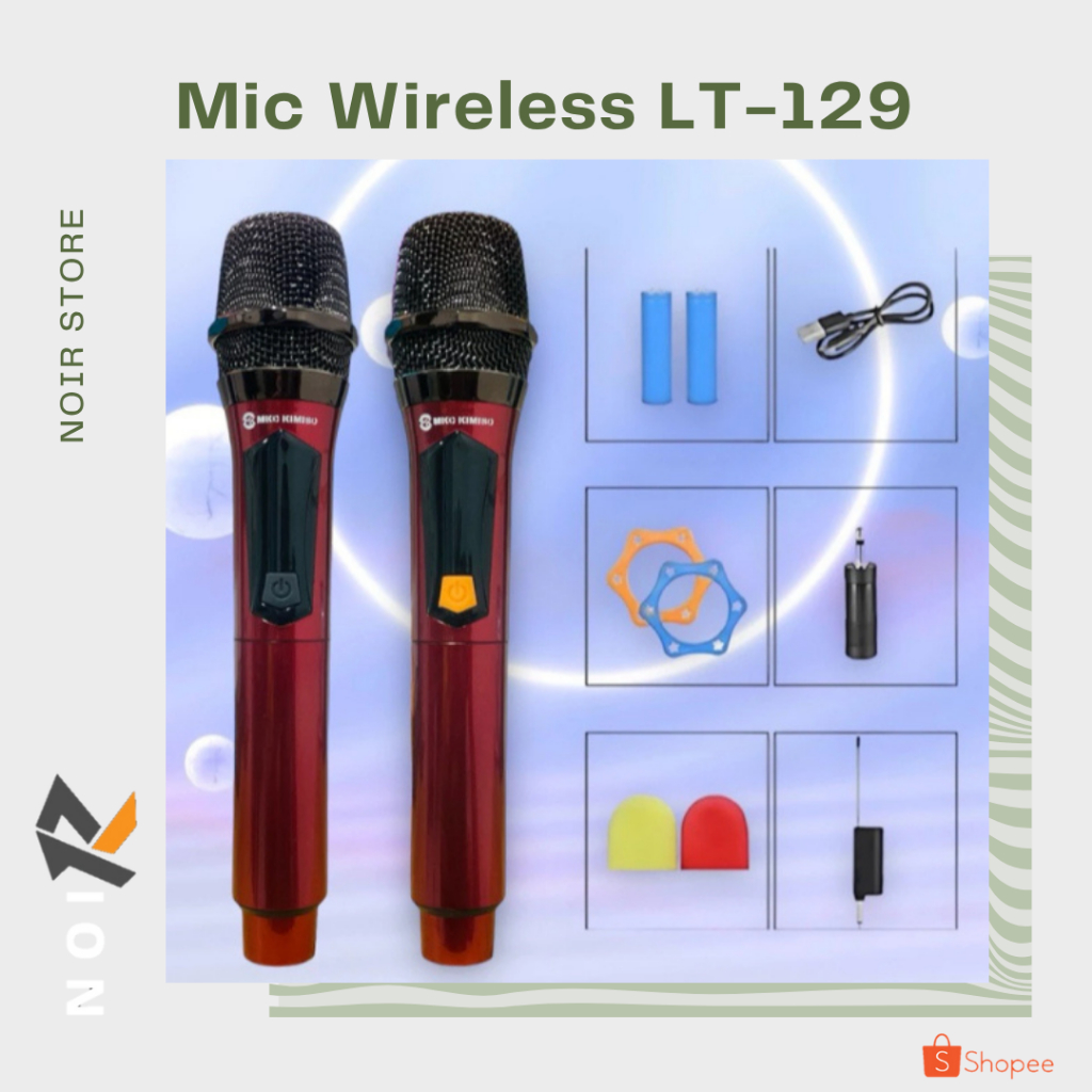 Jual NOIR Mic Wireless LT-129 Double Mic Profesional Wireless ...