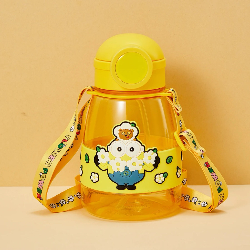 Jual MINISO MINIONS BELLO DAISY WATER BOTTLE 800ml WITH STRAP BOTOL AIR ...