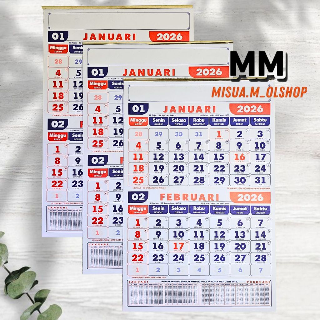 Jual KALENDER KERJA DWIBULAN TAHUN 2026 KALENDER 2 BULANAN/ KALENDER ...