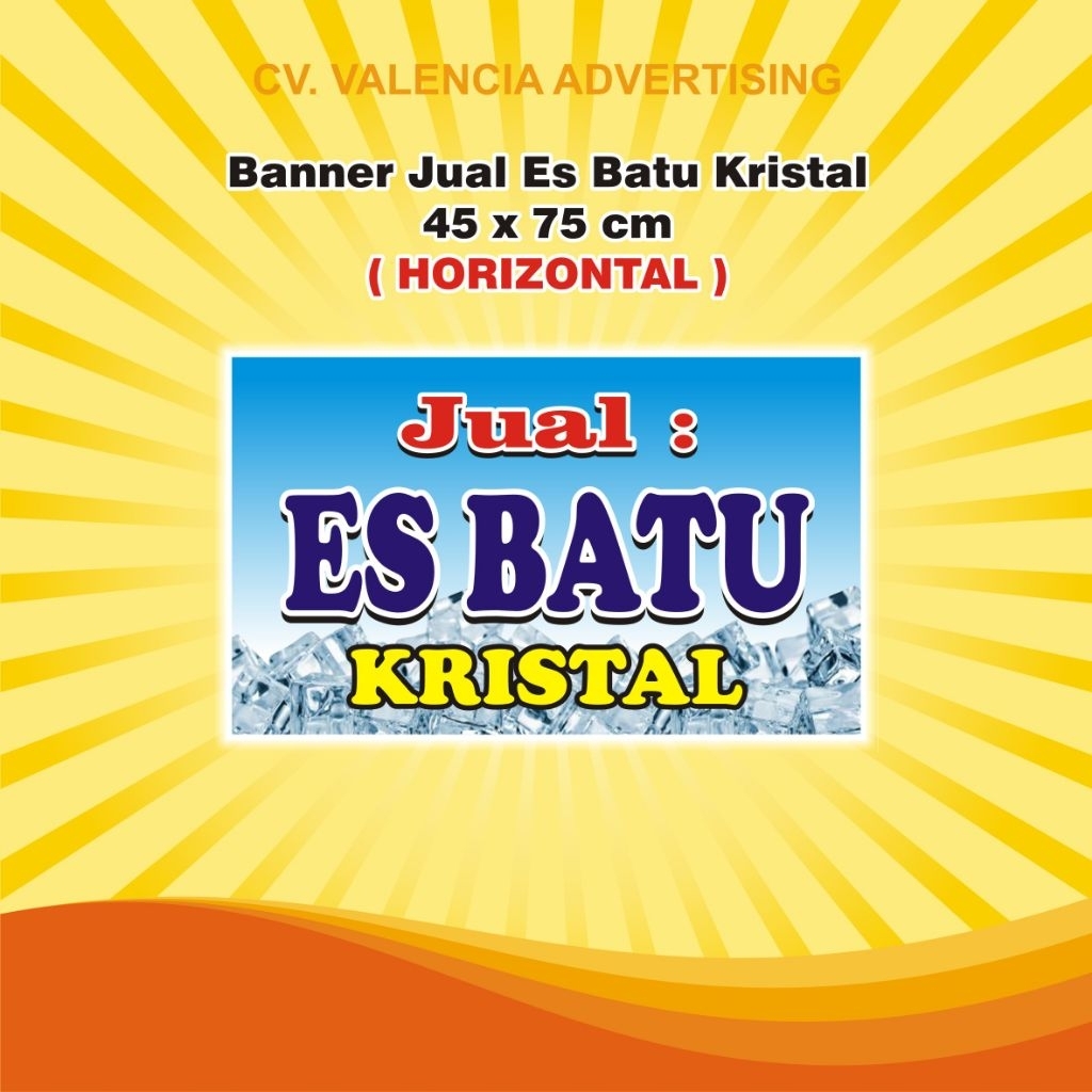 Jual banner spanduk es batu kristal landscape dan potrait uk.45x75 cm ...