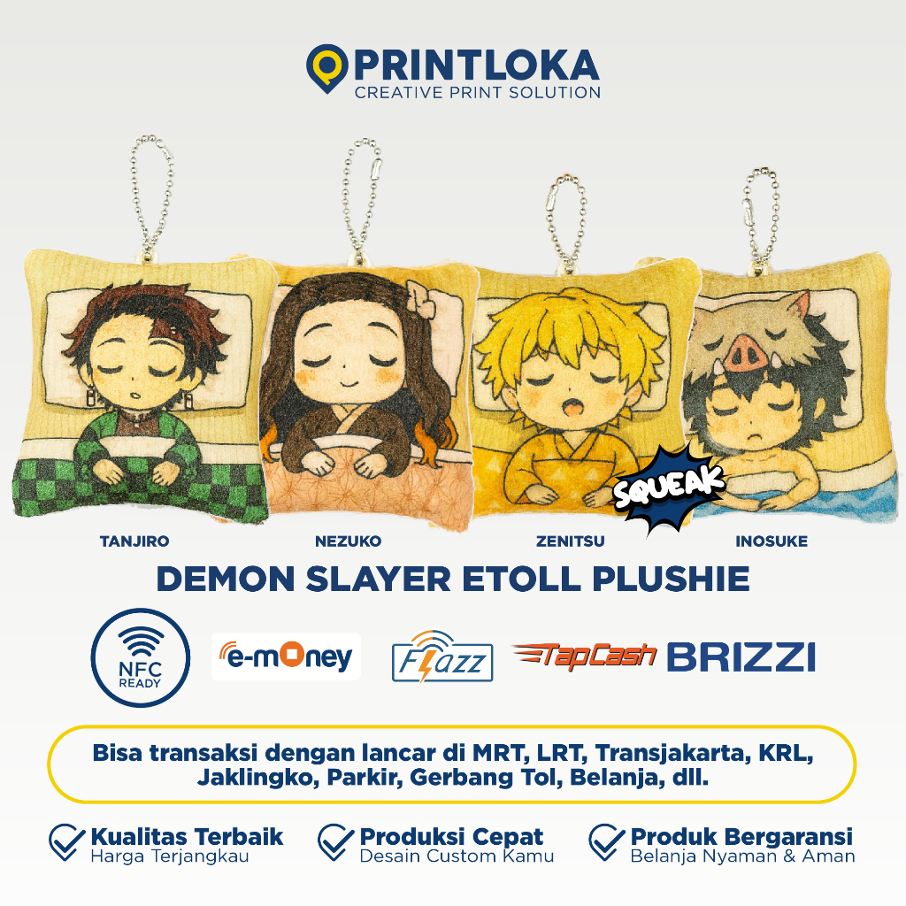 Jual All Ride Charm Demon Slayer Plush Plushie Etoll Emoney Flazz ...