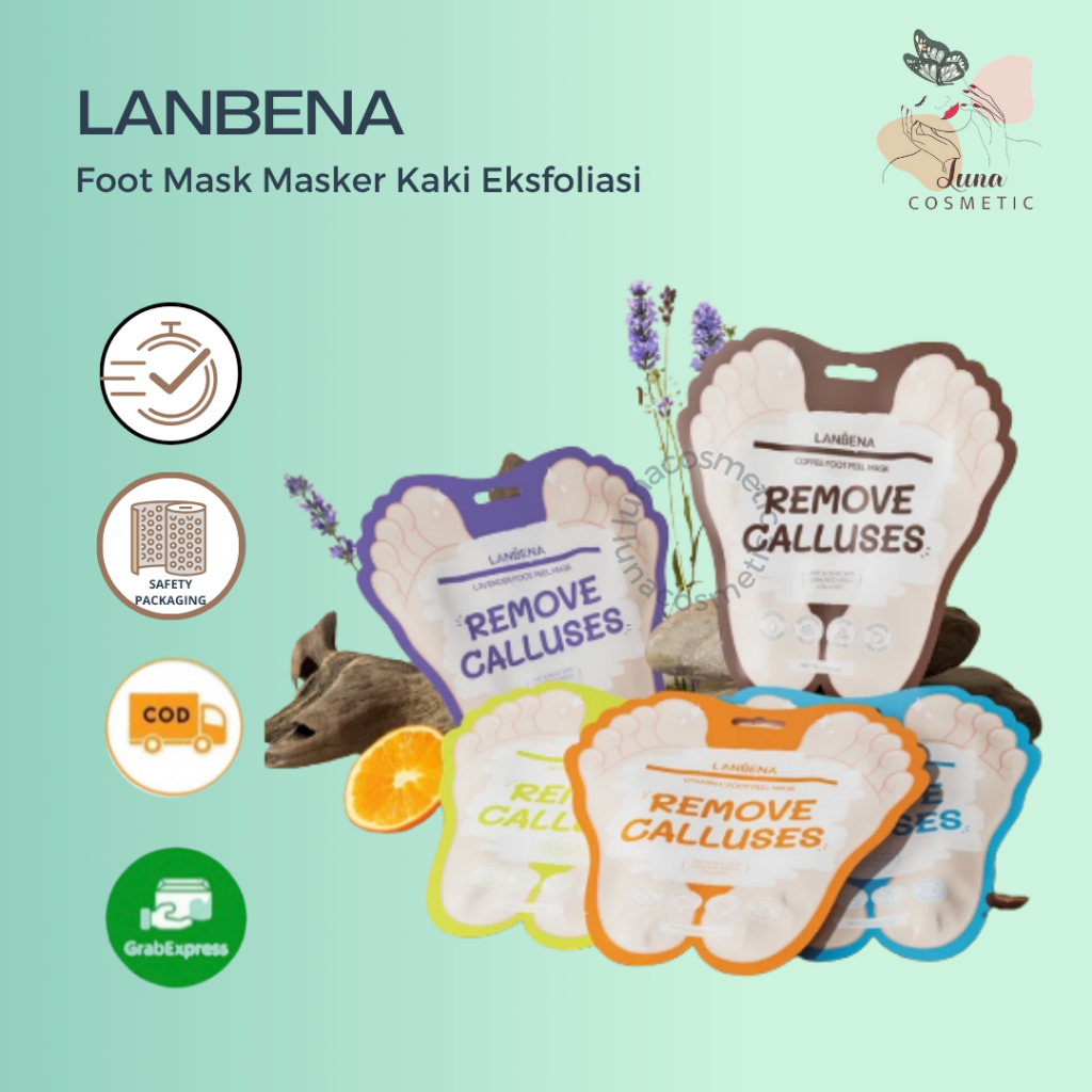 Jual [NEW] LANBENA Foot Mask Masker Kaki Eksfoliasi Pemutih Kaki Masker ...
