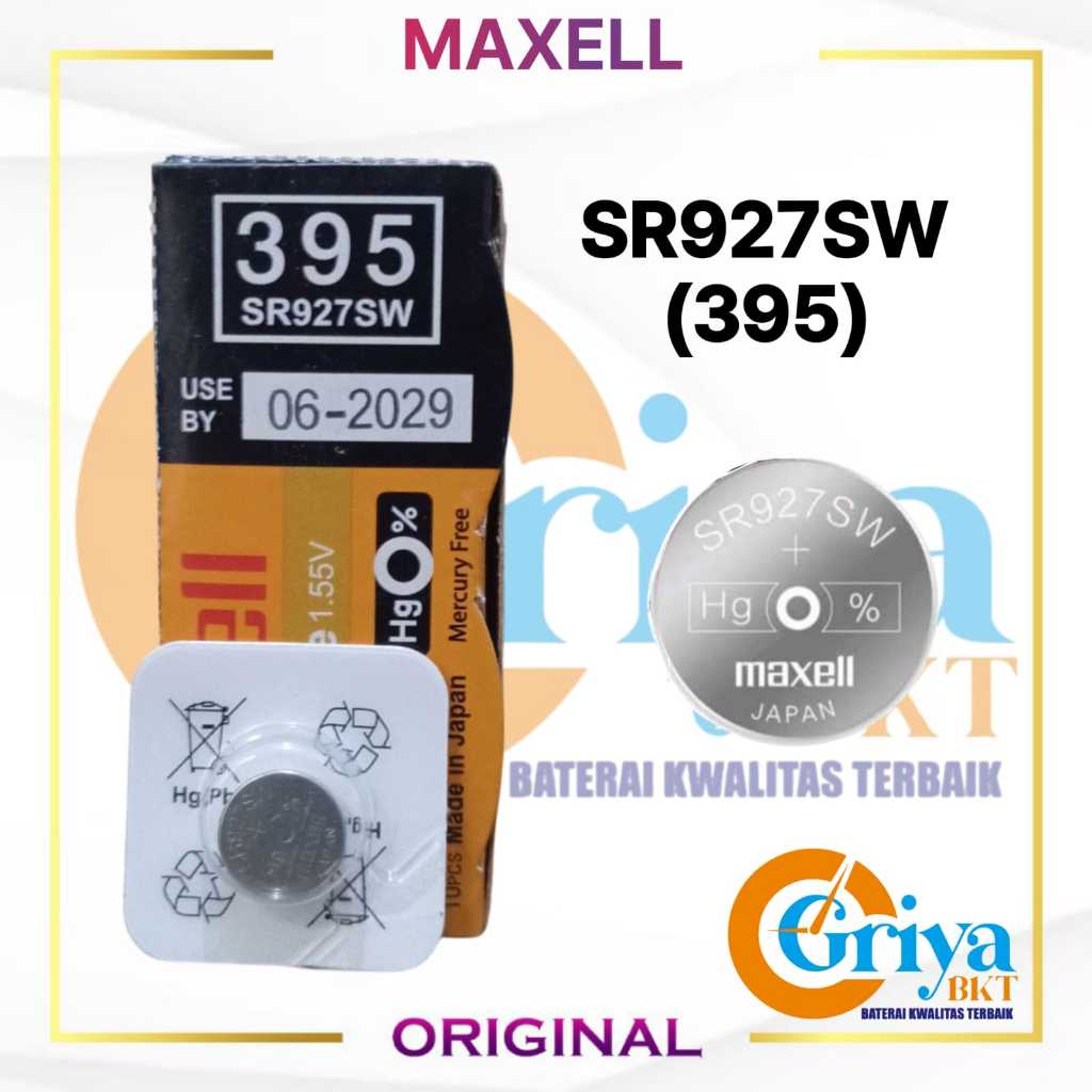 Jual MAXELL SR927SW 395 Original JAPAN 1.55V Baterai Jam Tangan SR927 W ...