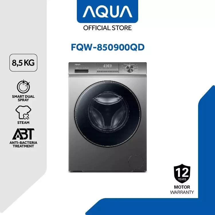 Jual Mesin Cuci AQUA FQW-850900QD Front Loading 8.5 Kg Eco-Wash Anti ...