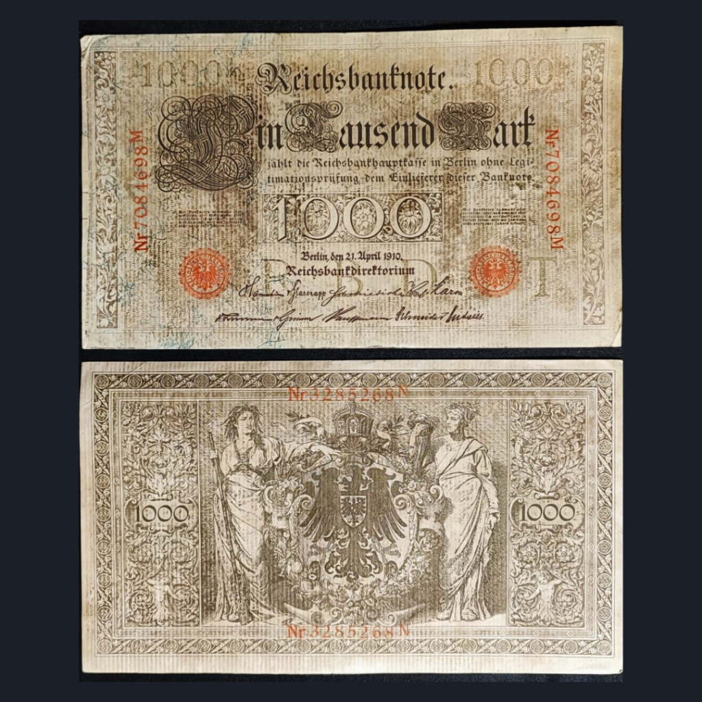 Jual Uang Kuno Asing Jerman 1000 Mark Tahun 1910/1921/1925 | VF ...