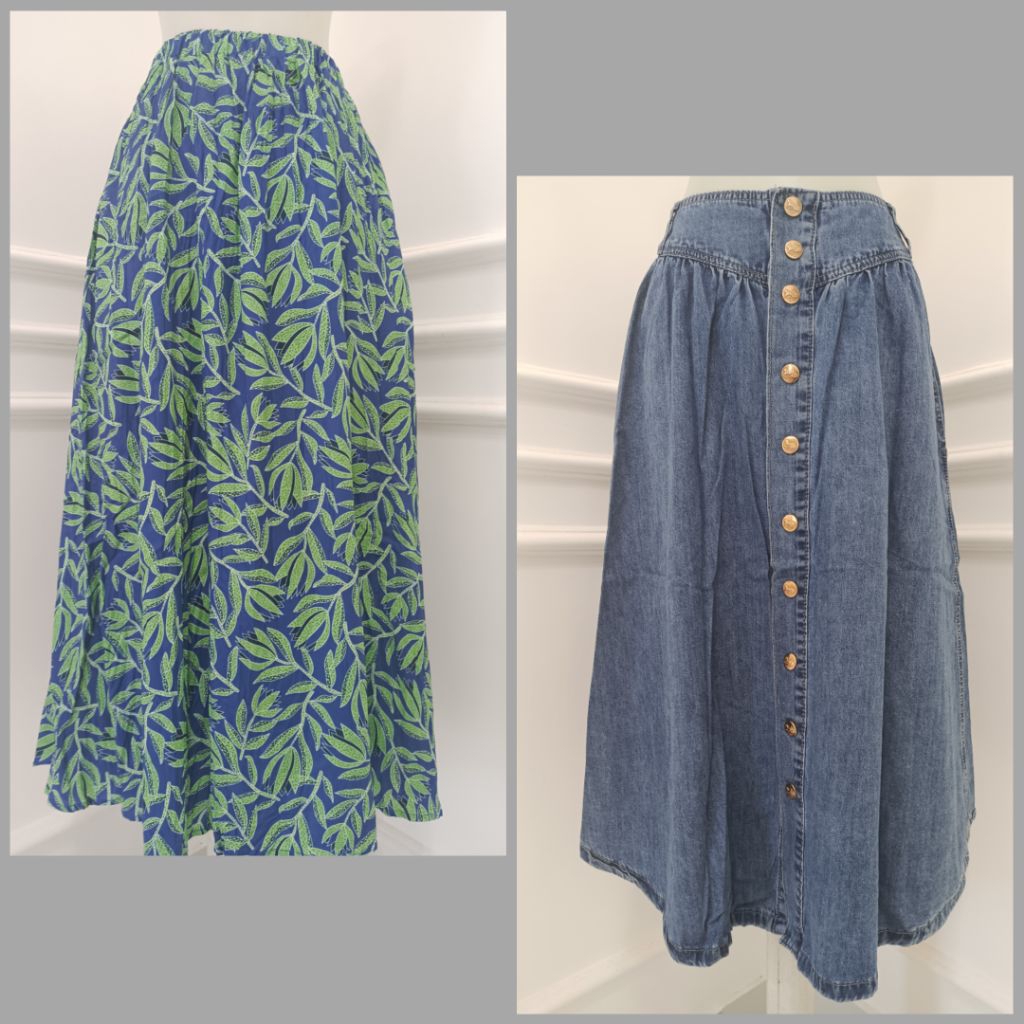 Jual Rok Jeans Pendek / Rok Selutut / Rok Pendek Denim / Rok Spanduk ...