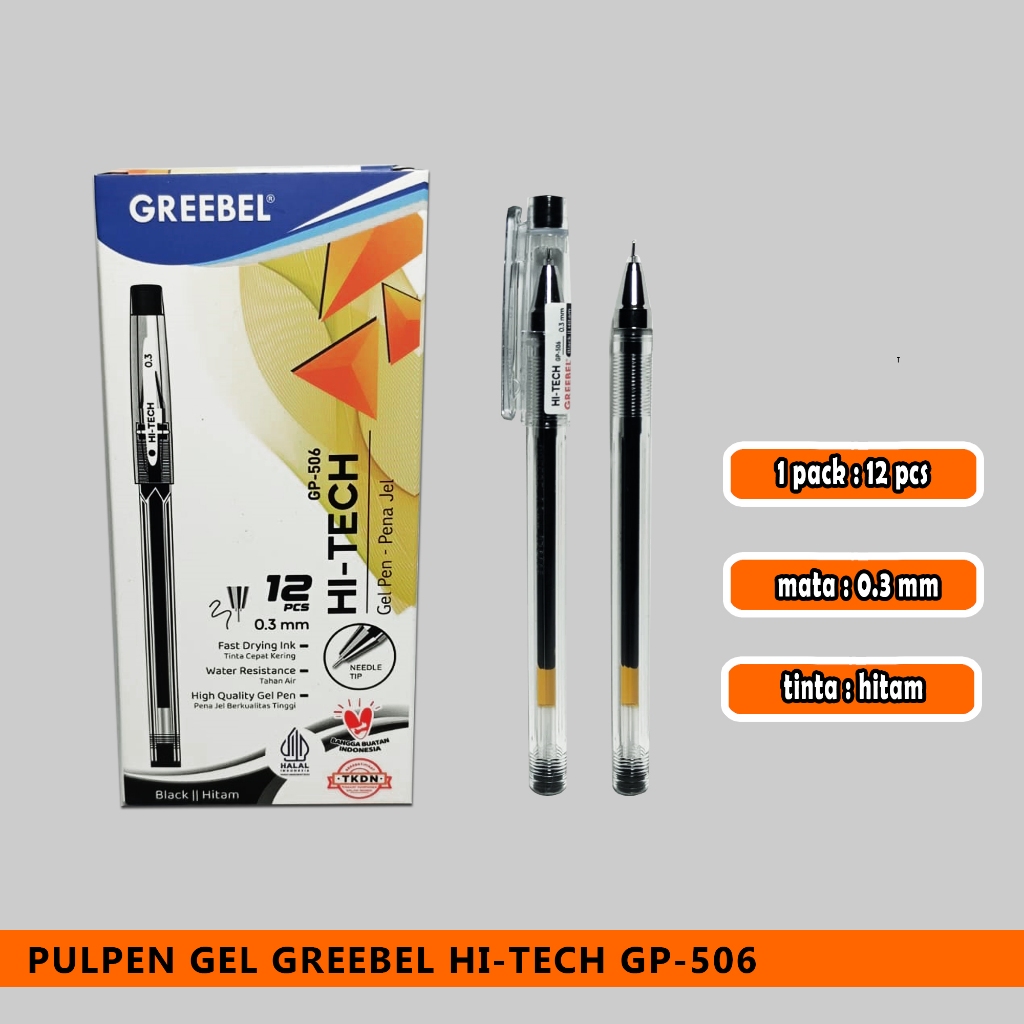 Jual pulpen gel greebel hi-tech gp-506 / 1 pack / 12 pcs | Shopee Indonesia