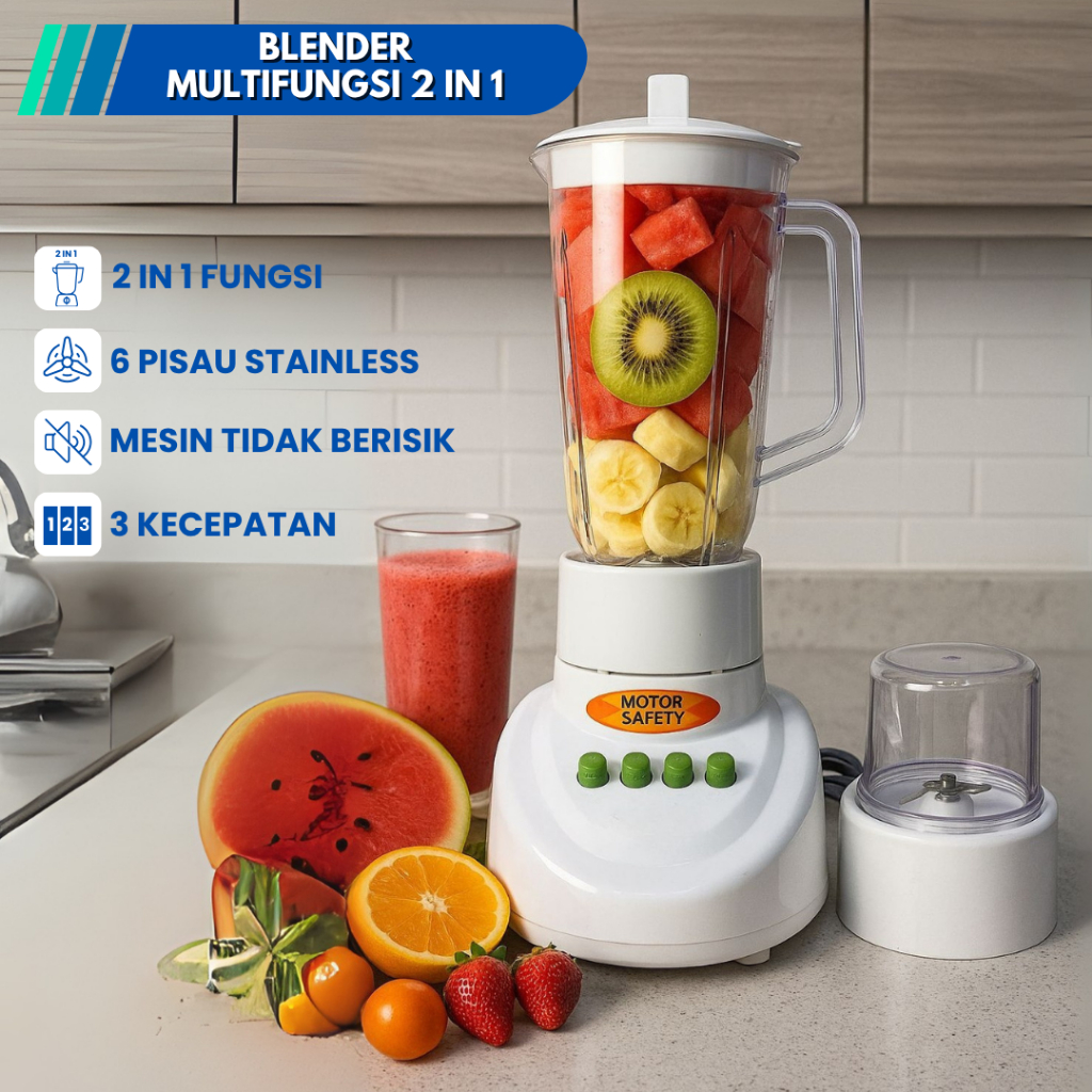 Jual BLENDER 2 IN 1 MULTIFUNGSI 6 MATA PISAU / BLENDER BUAH JUICER ...
