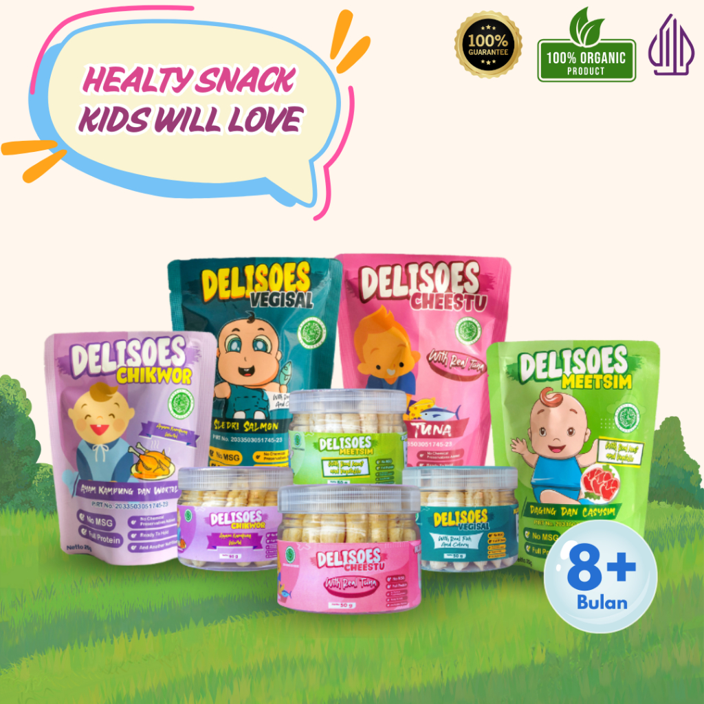 Jual Delisoes Cemilan Sehat Bayi 8 bulan Snack Mpasi NON MSG Cemilan ...