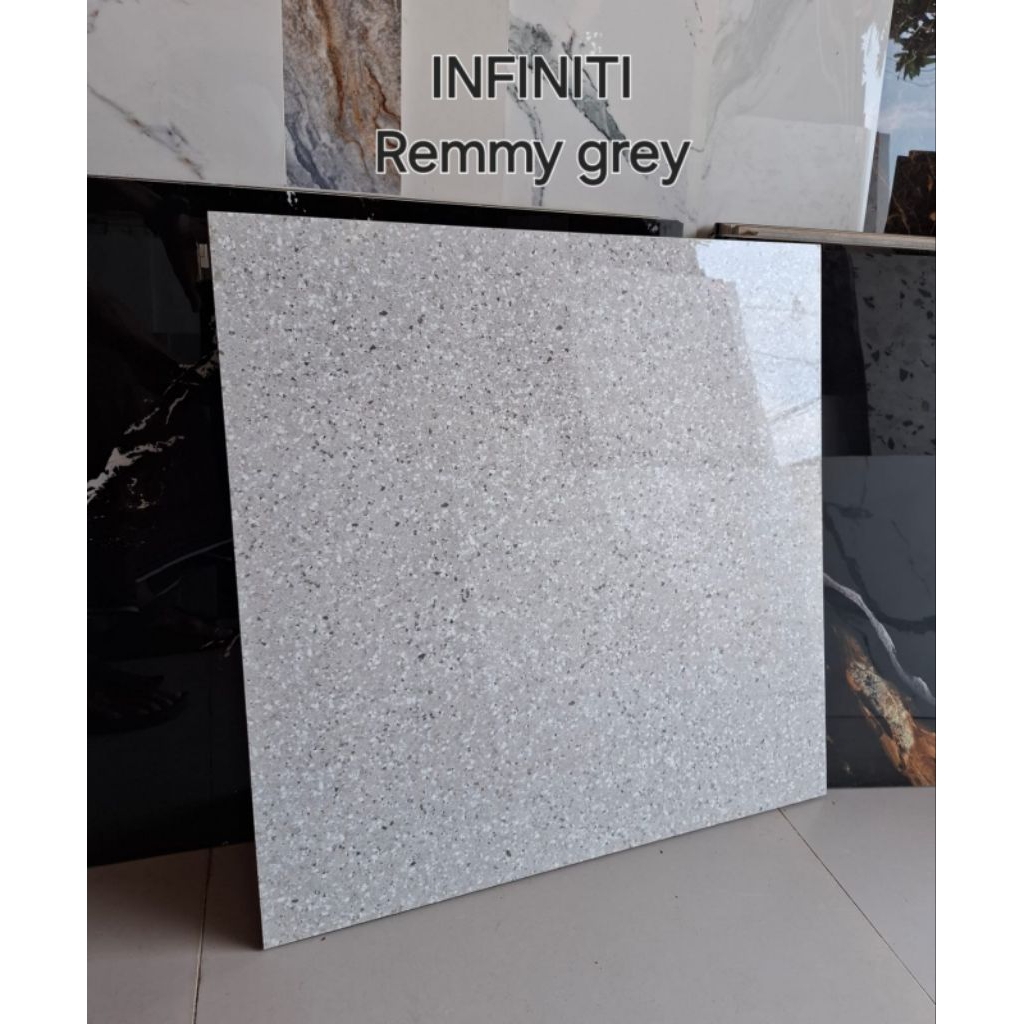Jual Granit Lantai Corak Terazzo Glaze polish 60x60 Remy grey (CHAT ...