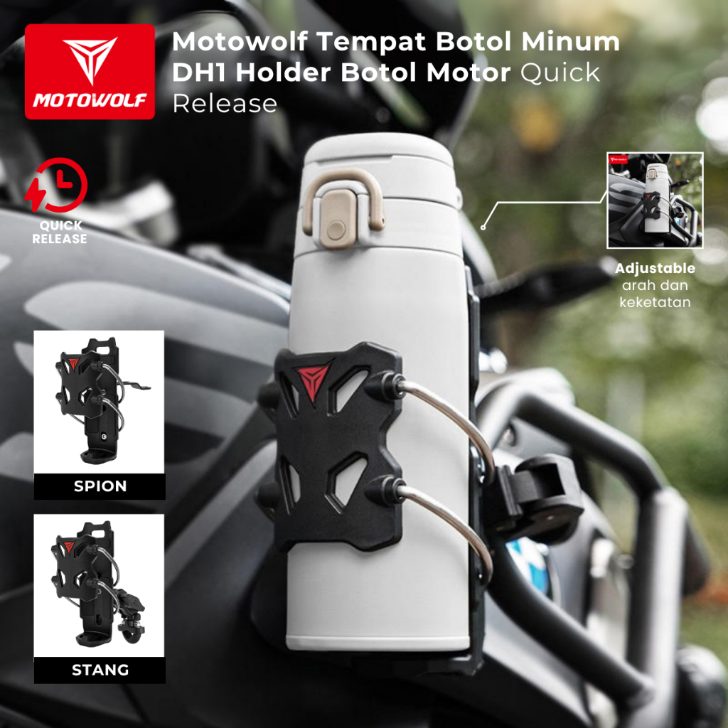 Jual Motowolf Tempat Botol Minum DH1 Holder Botol Motor Quick Release ...