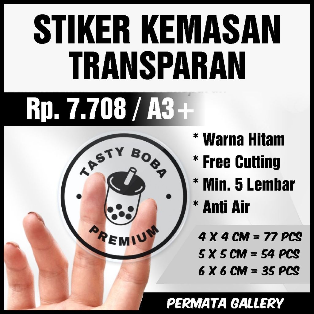 Jual Sticker Transparan A3+ Waterproof Anti Air Tahan Lama, Stiker ...