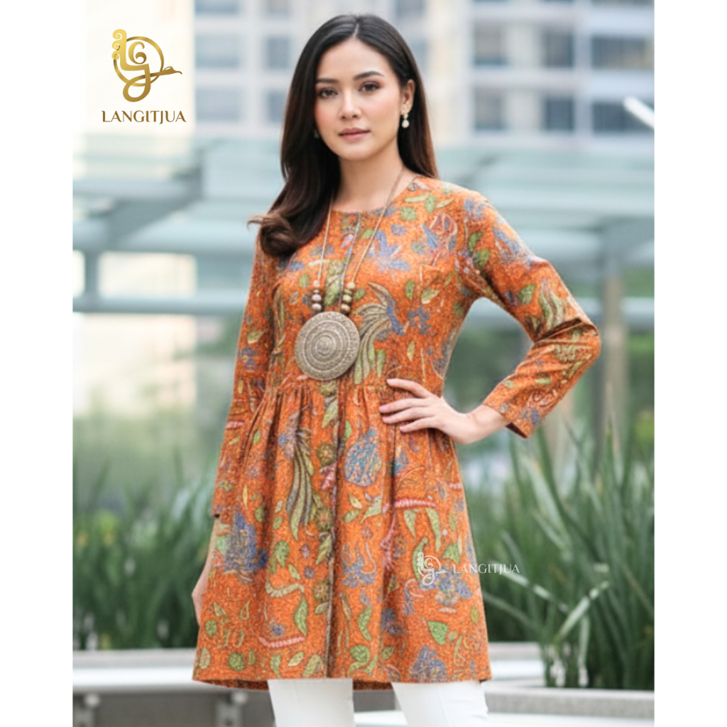 Jual LANGITJUA - Blouse Isyana Batik Batik Tiga Negeri Super Jumbo ...