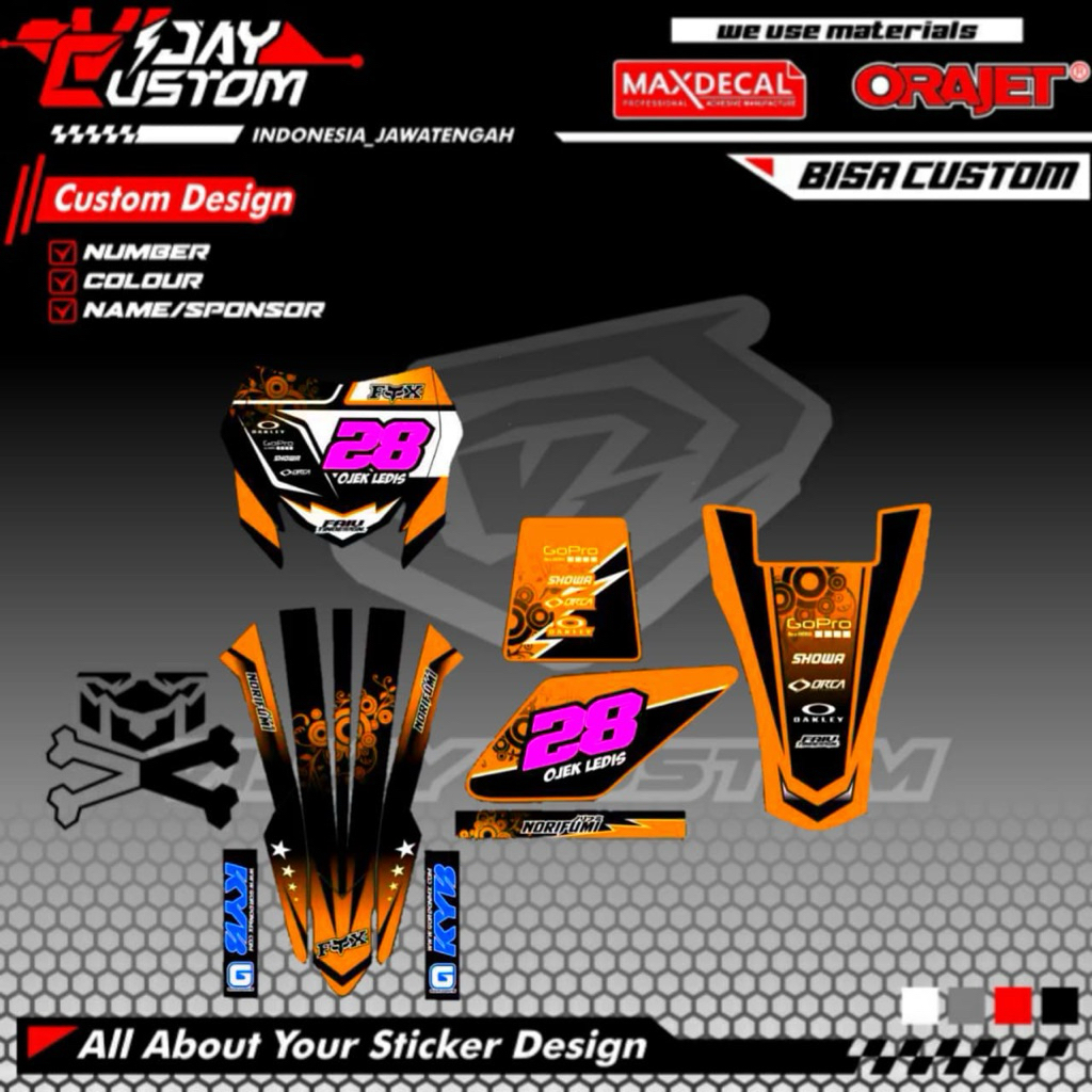Jual Decal Dekal Striping Stiker Motor Taksi Taxi Gabah Padi Pari Full ...