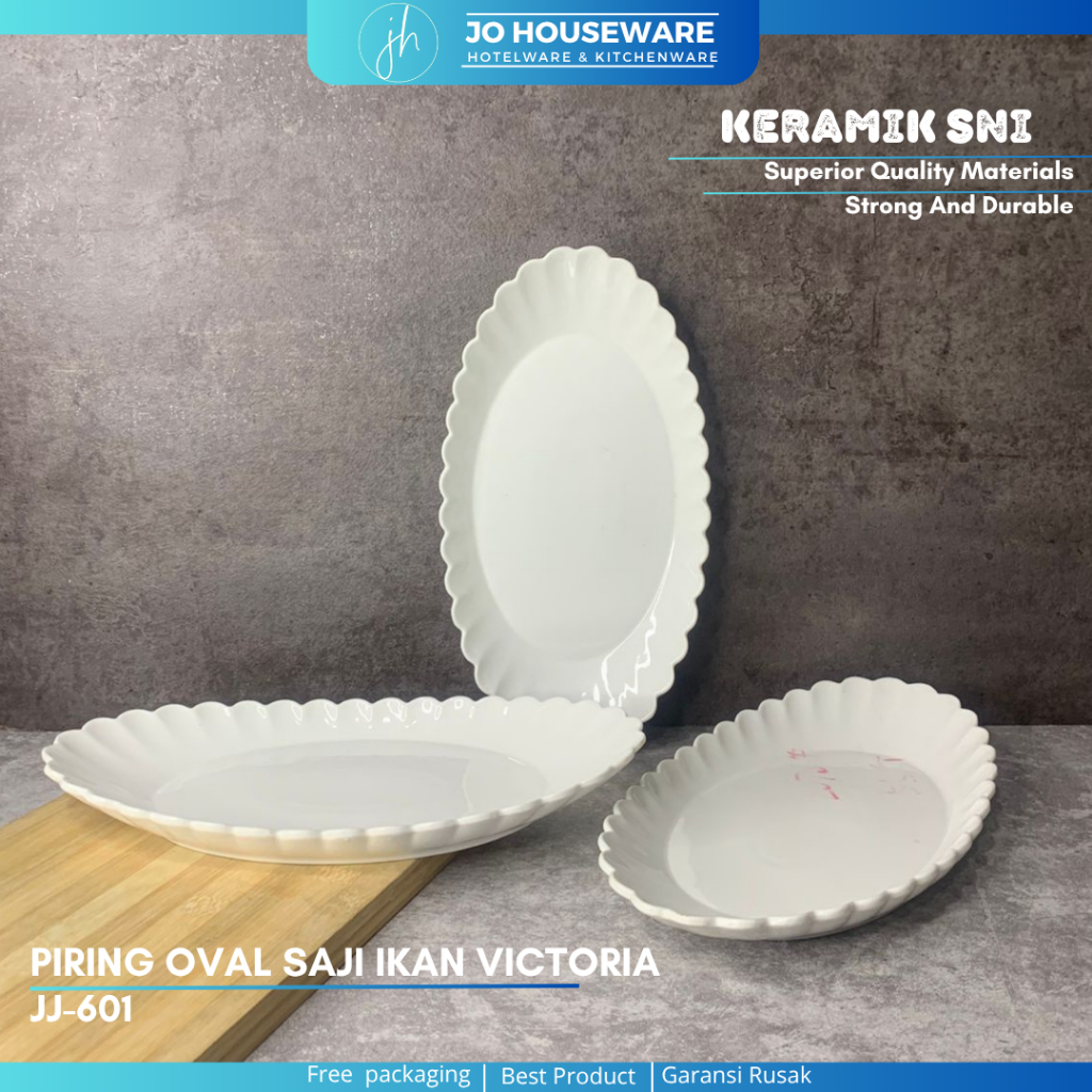 Jual Piring Oval Saji Ikan Victoria Keramik Premium Ukuran 31x17cm ...