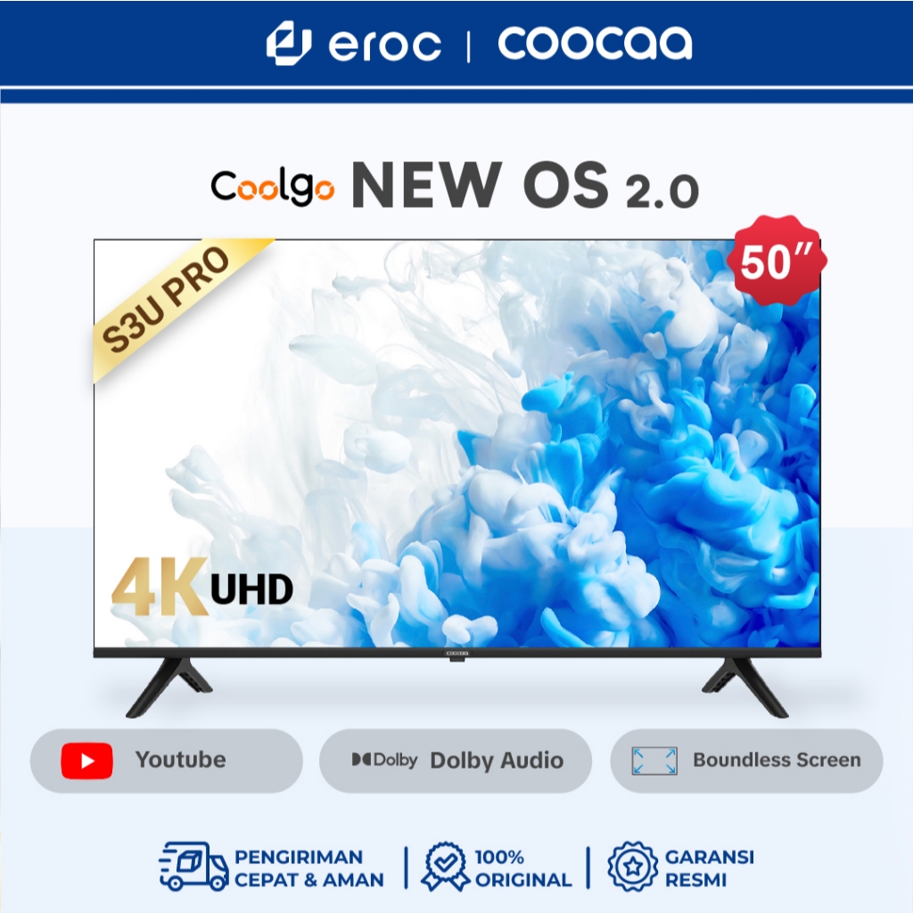 Jual COOCAA 50 inch S3U PRO Smart TV - Digital TV - 4K - UHD - Dolby ...
