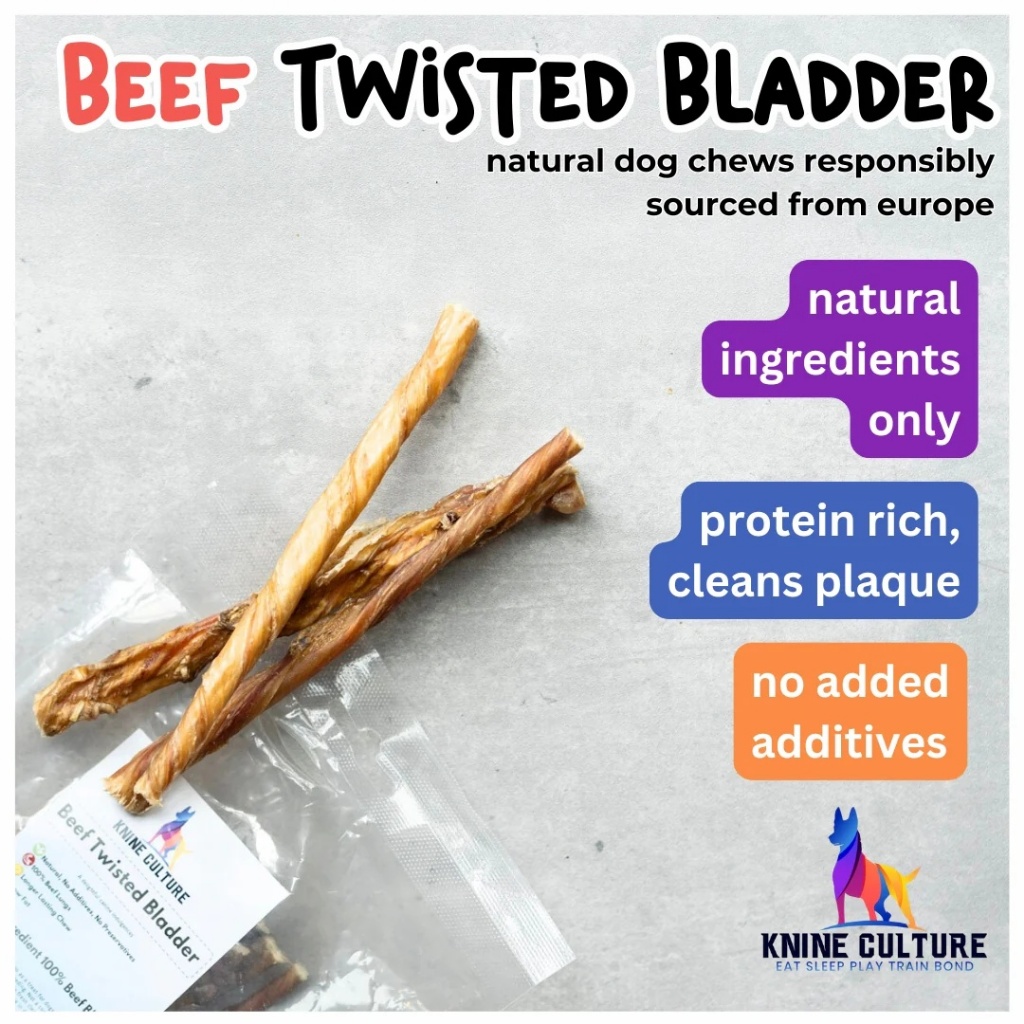 Jual Beef Bladder Twist Stick Knine Culture – Natural Dog Chew | High ...