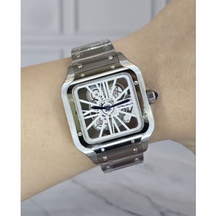 Jual Jam tangan Quartz Baterai S*ntos De CT Skeleton Leather ...