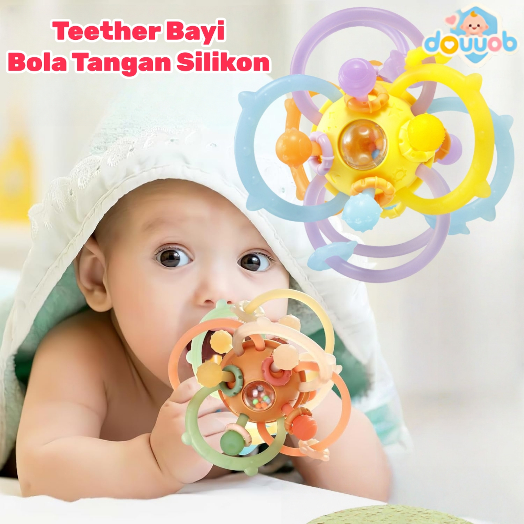 Jual Douuob Teether Pijat Multi-Bentuk/ Bola Cakar Tangan/Kerincing ...