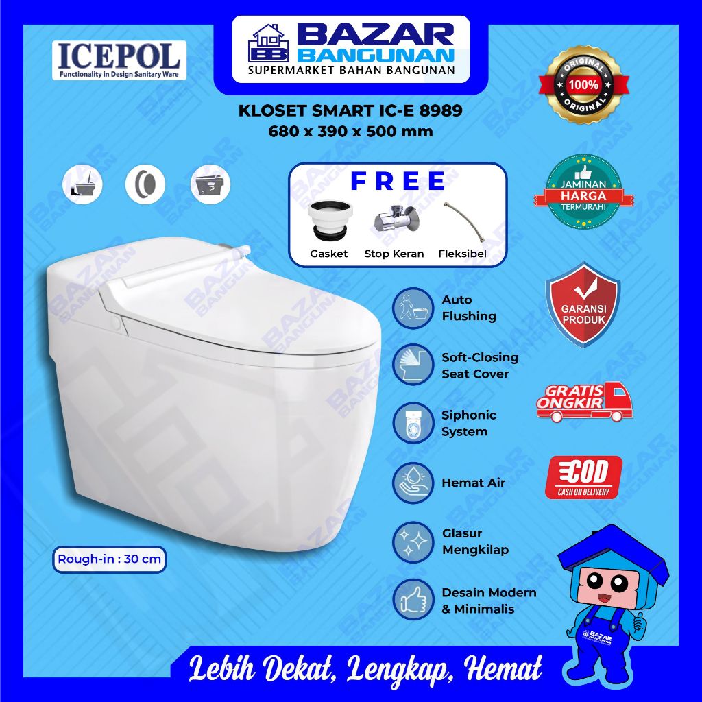 Jual Icepol - Smart Closet Kloset Toilet Duduk Pintar WC IC-E 8989 ...