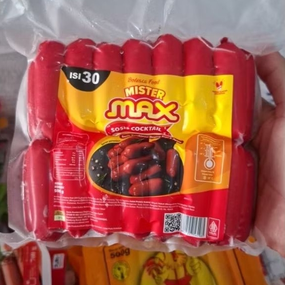 Jual Mister Max Sosis Cocktail Merah 500gr isi 30pcs | Shopee Indonesia