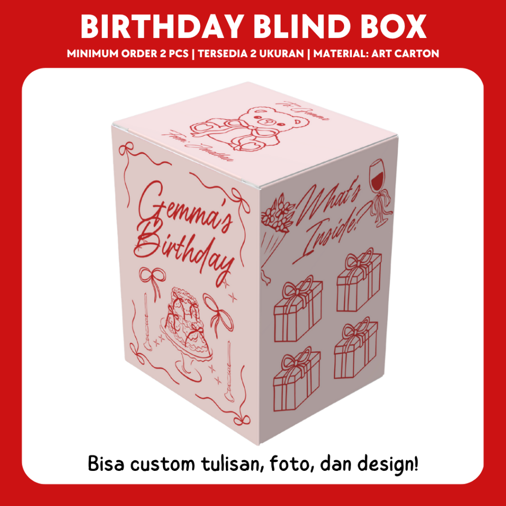 Jual Birthday Blind Box (MIN. 2 PCS) | Custom Mystery Box | Hadiah ...