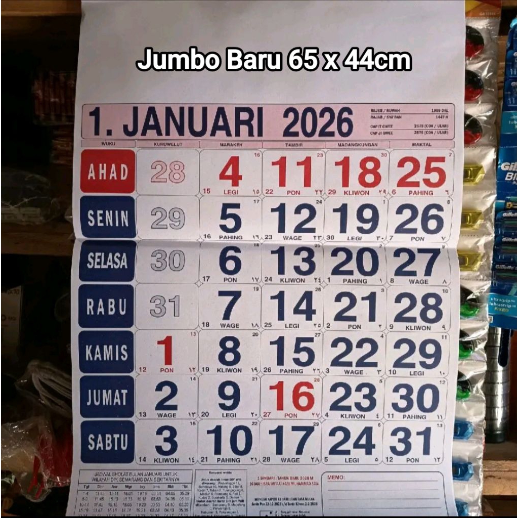 Jual KALENDER 2026 - KALENDER DINDING KERTAS JUMBO - KALENDER ALMANAK ...