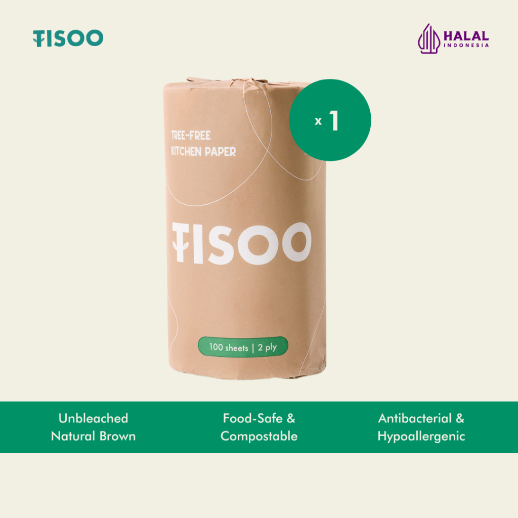 Jual TISOO Premium Bamboo Kitchen Towel Tissue Paper 100s'2ply (1 Roll ...