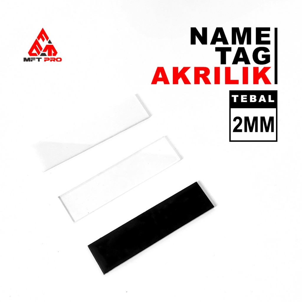 Jual MFT Pro Name Tag / Nametag / Papan Nama Dada Bahan Akrilik Polos 8 ...