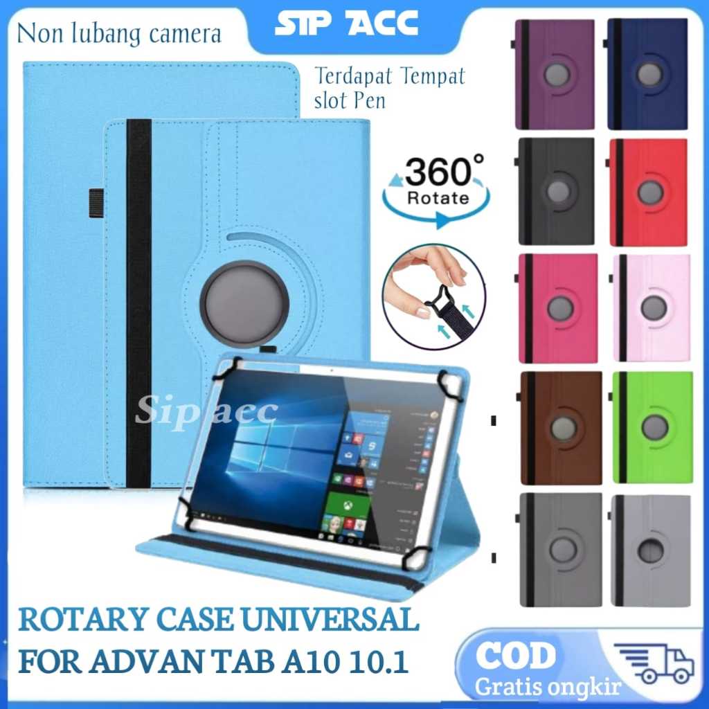 Jual Advan Tab A10 / 10.1 Inch 2024 / Flip Cover Casing Rotary Sarung ...