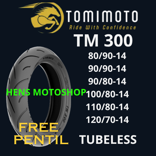 Jual Ban Tomimoto Tubeless TM-300 Ring 14 Free Pentil | Shopee Indonesia