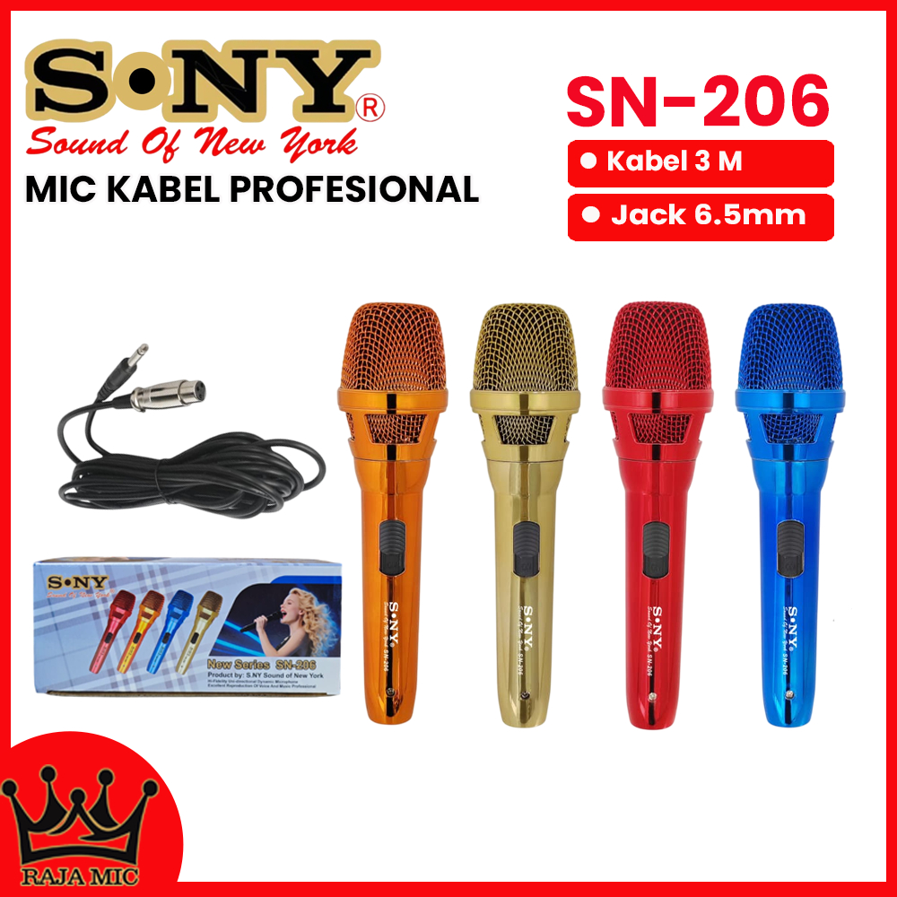 Jual S.NY Sound Of New York Mic Kabel SN-206 MiKofon Microphone Karaoke ...