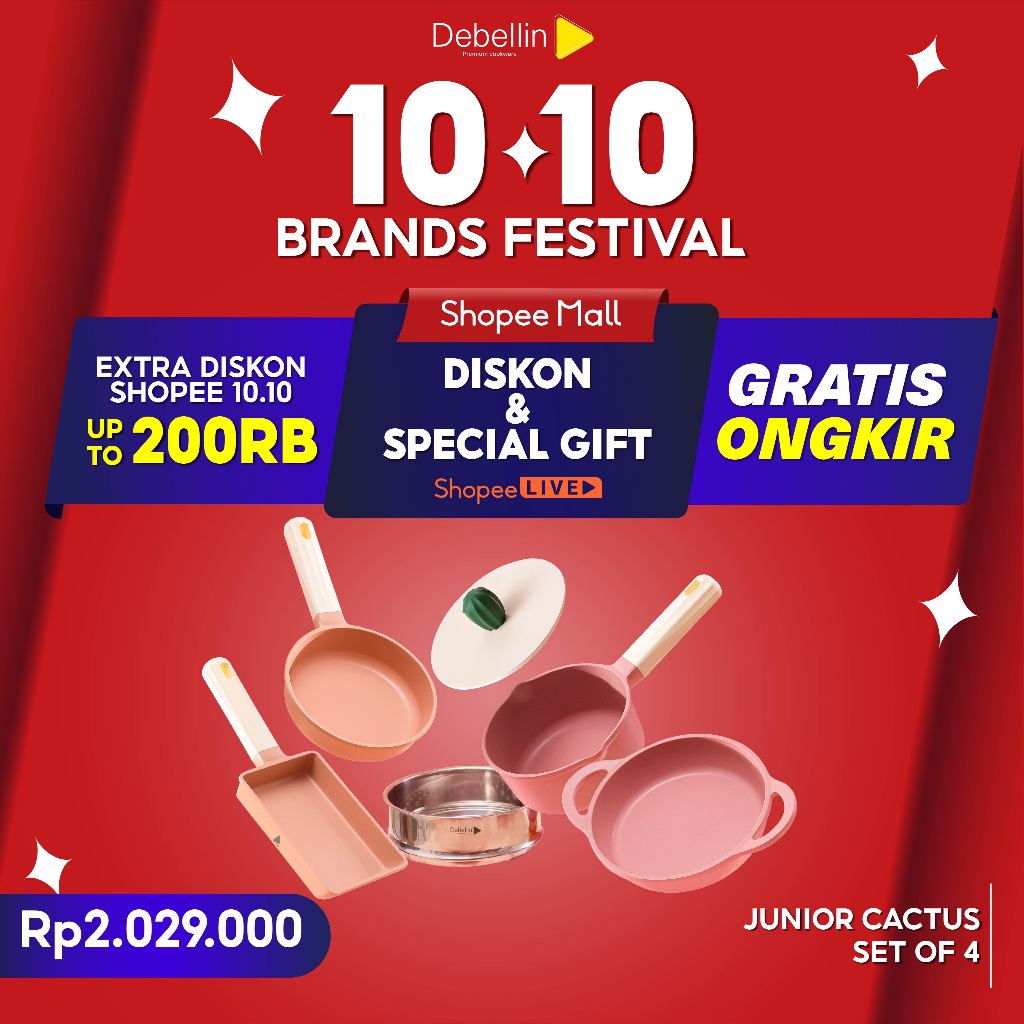 Jual Debellin Kids - Junior Cactus Series - Set of 4 | Sauce Pan with Steamer 14cm | Fry Pan ...