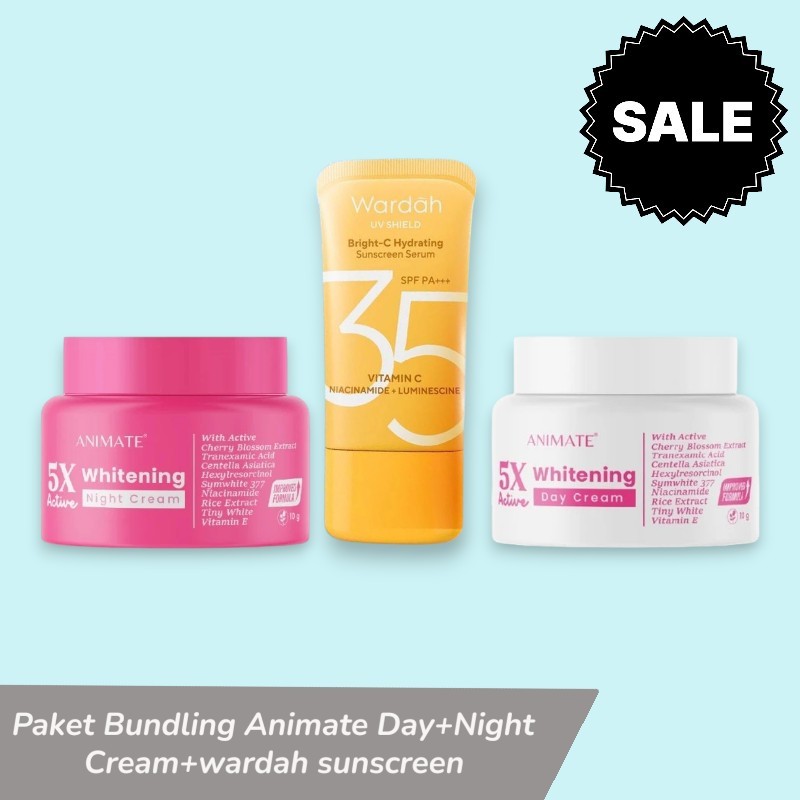 Jual Bundling Animate Day & Night Cream 10gr + Wardah Bright-C ...
