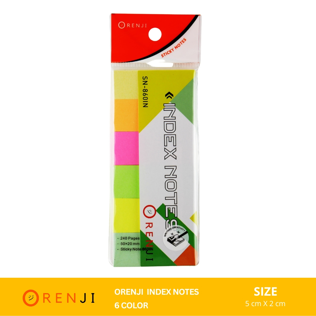 Jual Orenji Index Notes 6 Warna isi 240/pack (10pack) | Shopee Indonesia