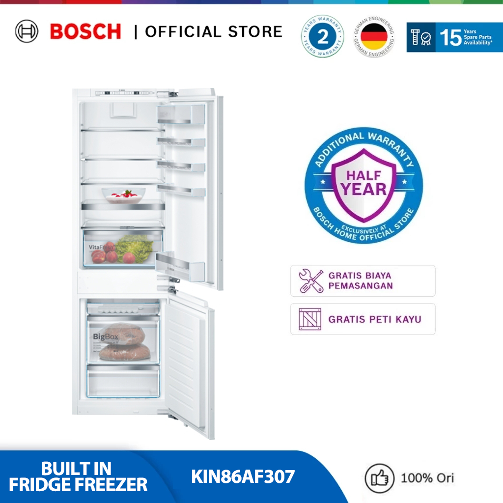 Jual Bosch KIN86AF307 Built-in Fridge-Freezer with Freezer at Bottom ...