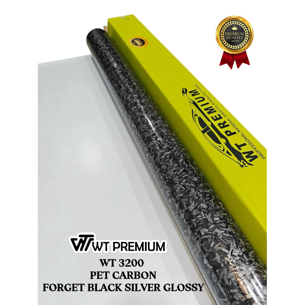 Jual Sticker WT PREMIUM 3200 Pet Carbon Forget Black Silver Glossy 50cm ...