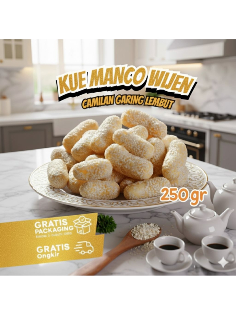 Jual Kue Manco Wijen/Kue wijen/Kue Bola wijen Cemilan garing lembut ...