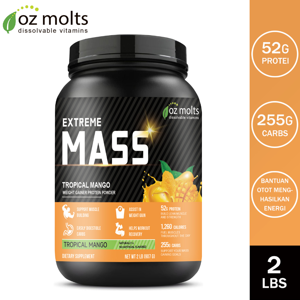 Jual Ozmolts Mass Gainer Protein Powder 2Lbs Pro Gainer Protein Susu ...