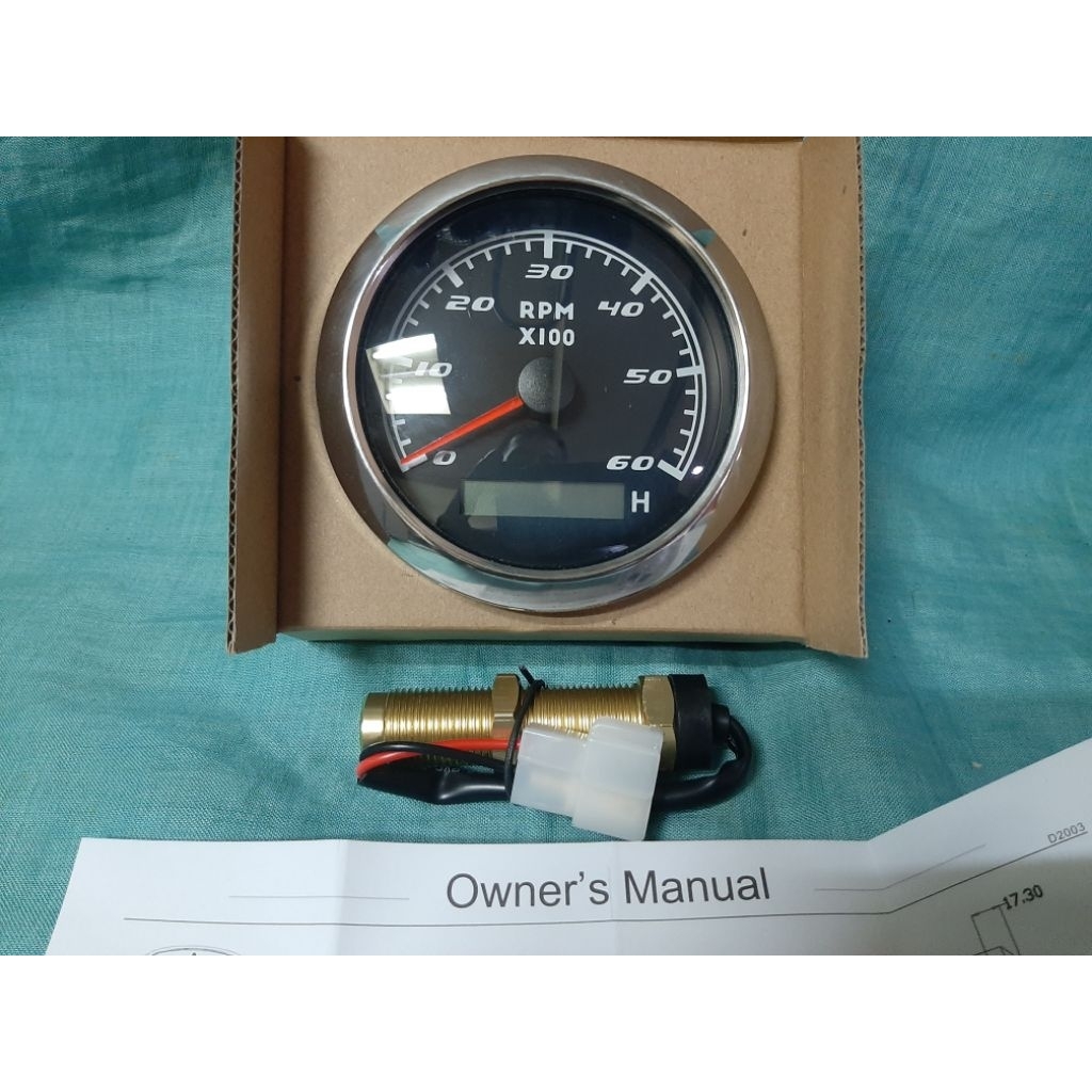 Jual Tachometer Diesel - RPM Diesel 12V / 24V Kapal Truk Crane + Sensor ...