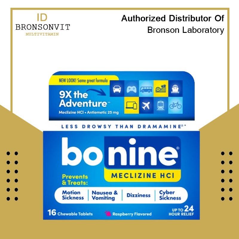 Jual Bonine Motion Sickness Tablets-Raspberry 16 chew tab Mencegah mual ...